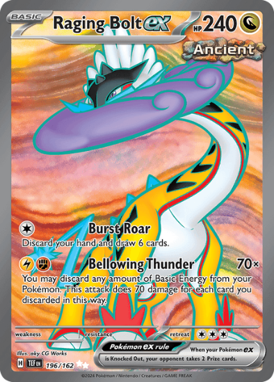 Raging Bolt ex 196/162 - Full Art Ultra Rare - Scarlet & Violet Tempor ...
